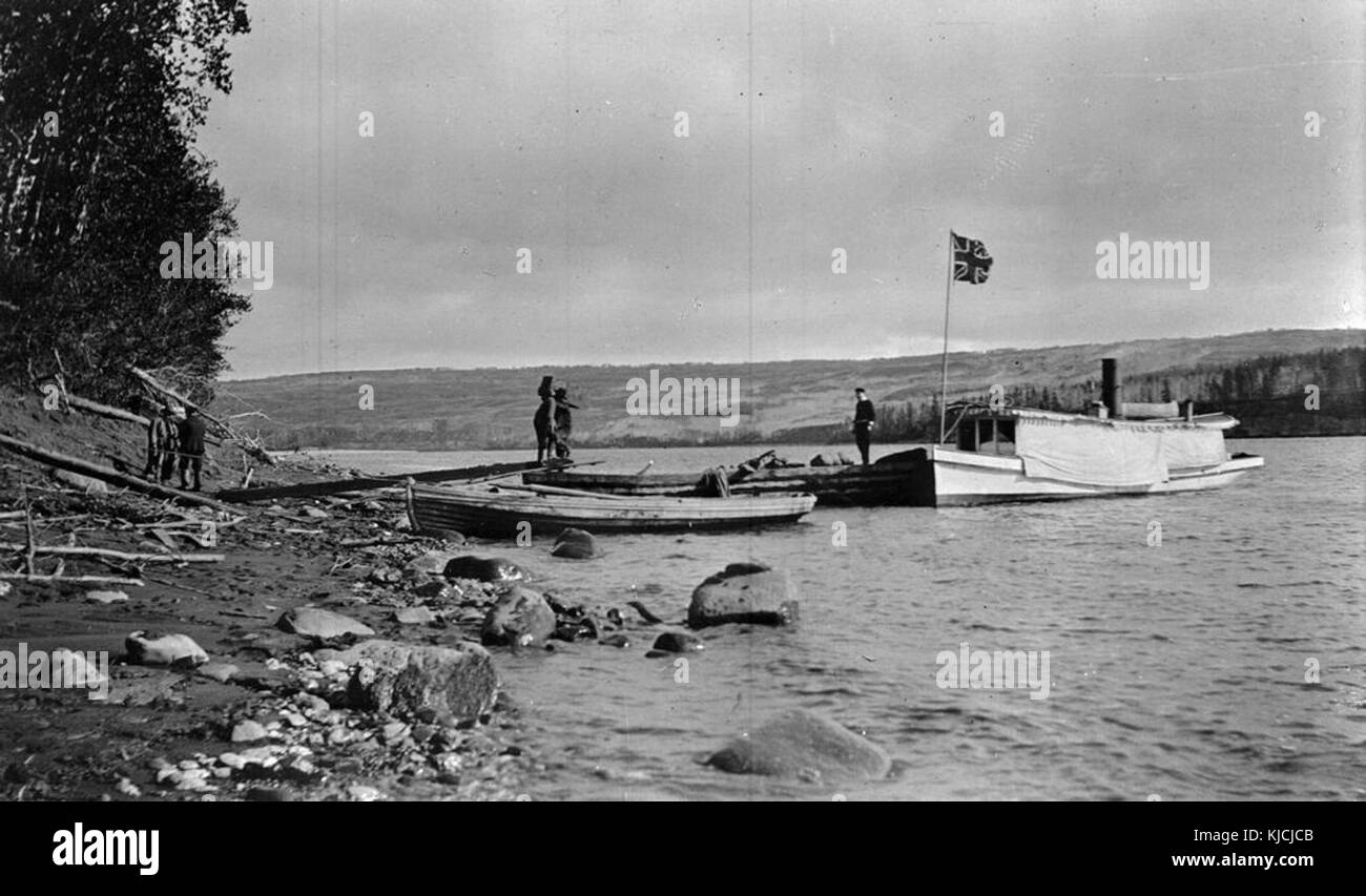 The Hudson's Bay Company tug Messenger at the Peace River Crossing ...
