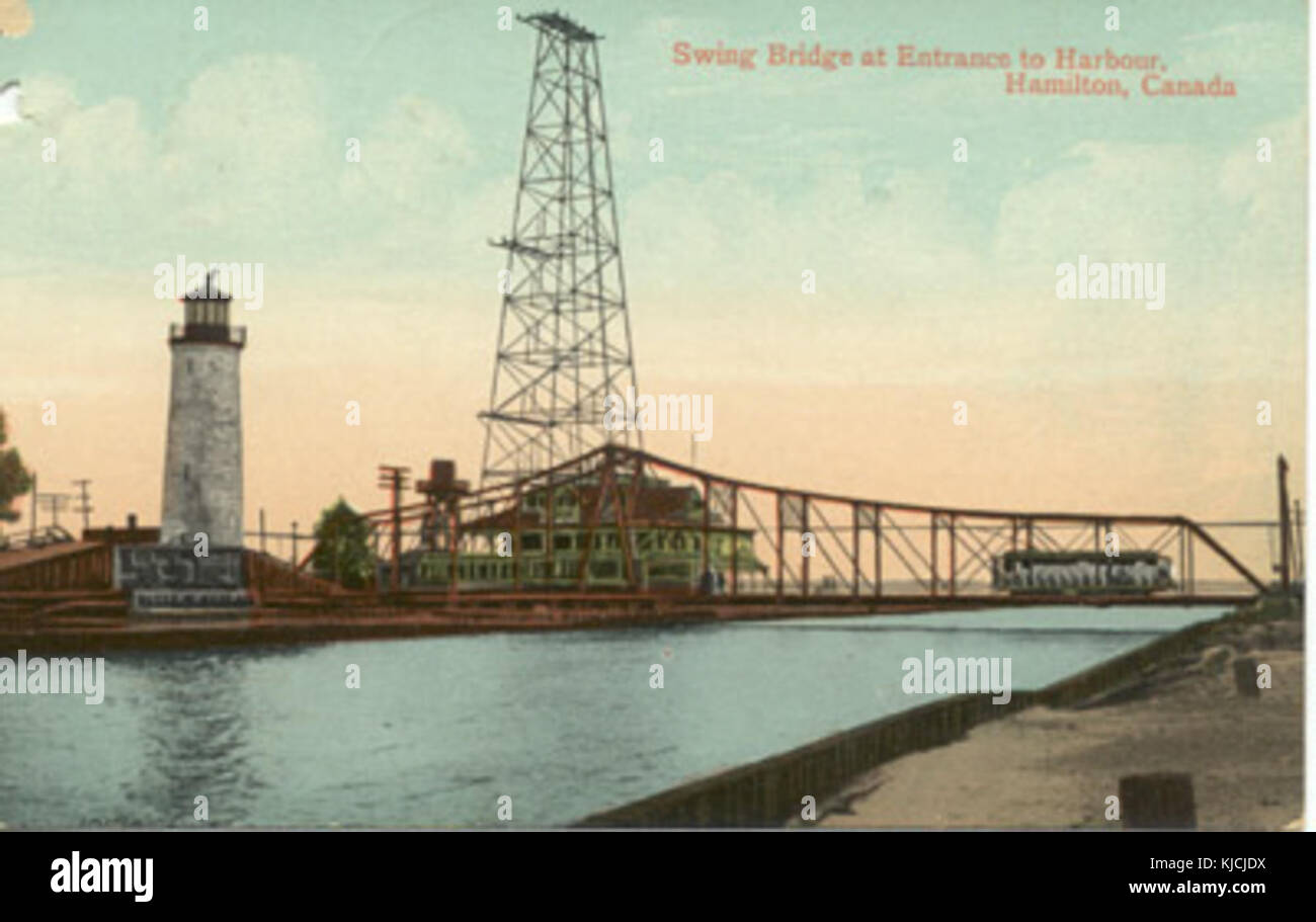 The bob tailed swing bridge with a car of the Hamilton Radial Electric ...