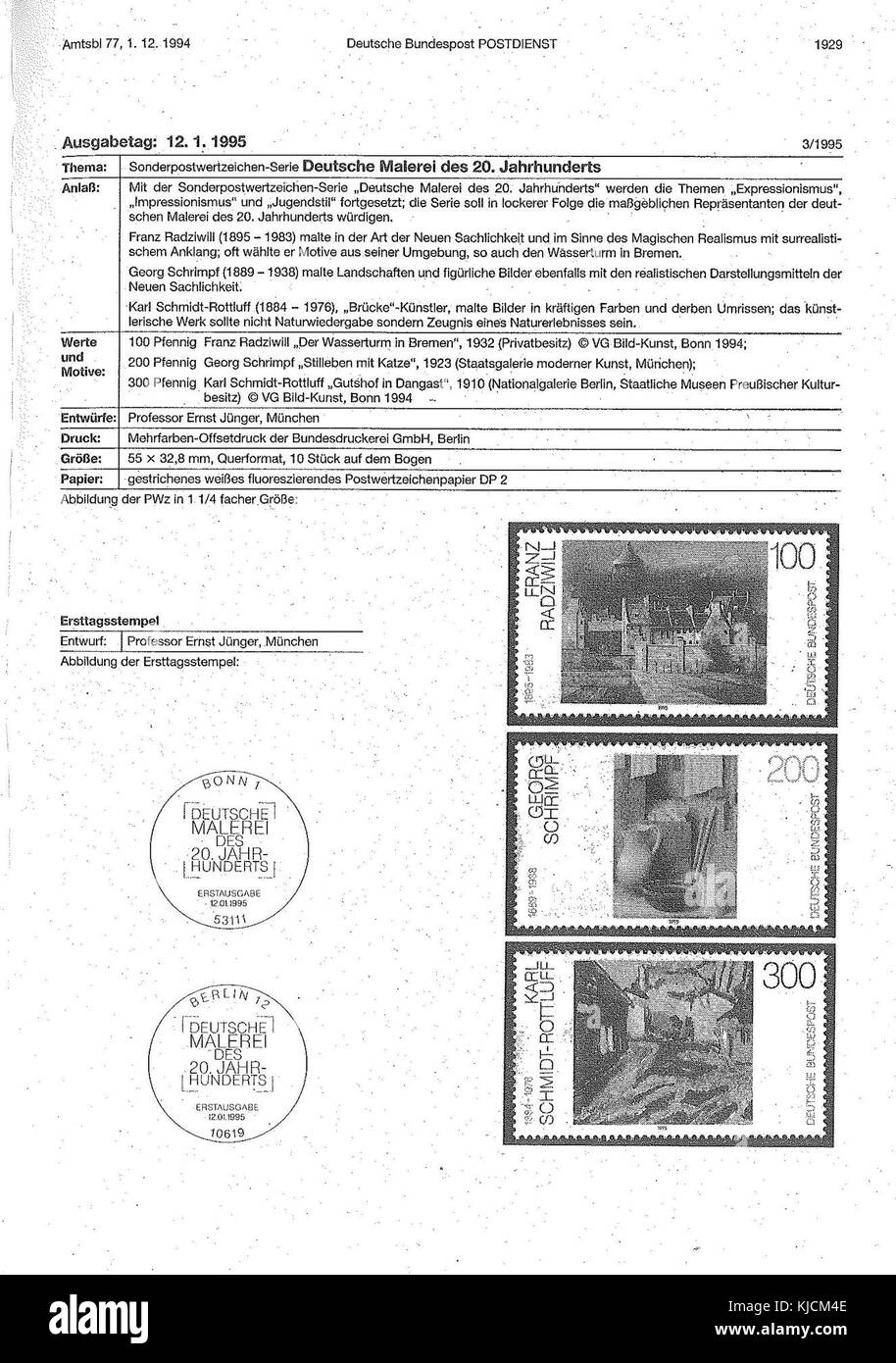 Amtsbl Bundespost 1994, S. 1929 Stock Photo - Alamy