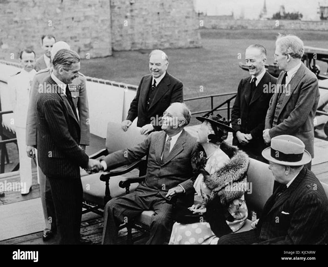 Franklin D. Roosevelt and Anthony Eden are seen at the Quebec ...