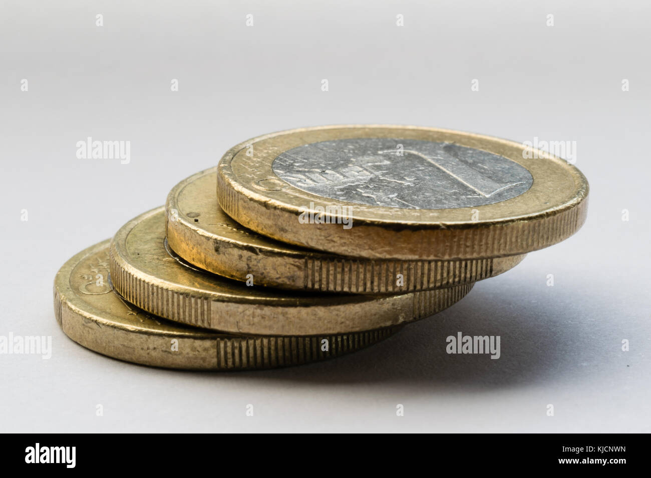 Stack of euro coins. Euro coins arranged like a staircase Stock Photo ...