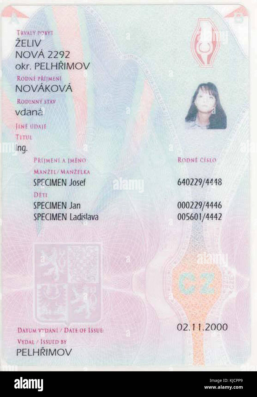 ID card CZ 2000 b Stock Photo - Alamy