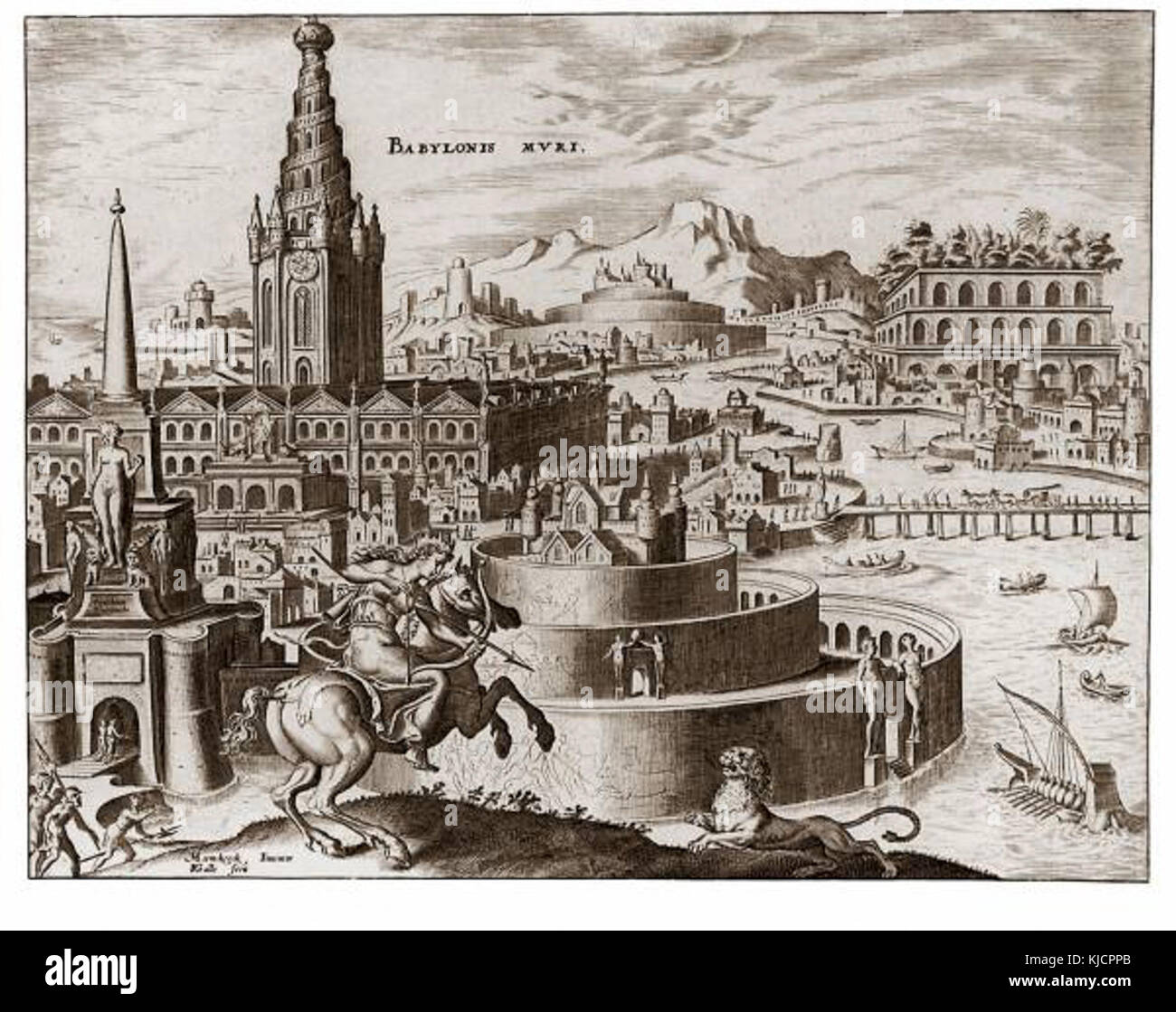 Illustration of the mythical Hanging Gardens of Babylon Stock Photo - Alamy