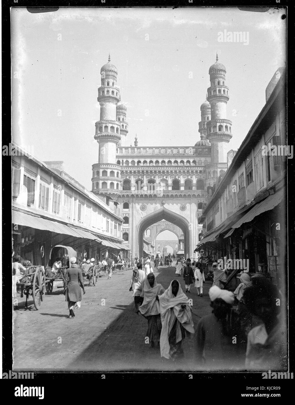 The Charminar in Hyderabad, India, captured in 1887. This historical ...