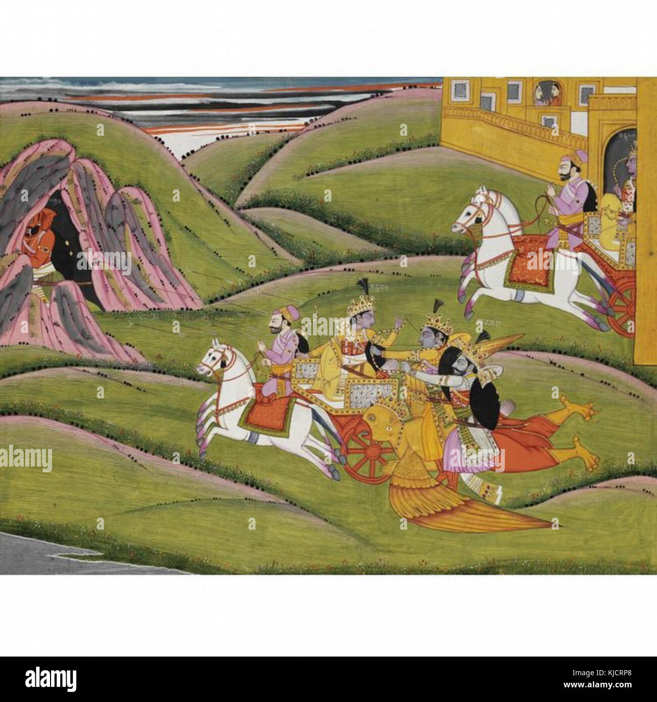 Krishna and Pradyumna outside the Nikumbha Den Stock Photo - Alamy