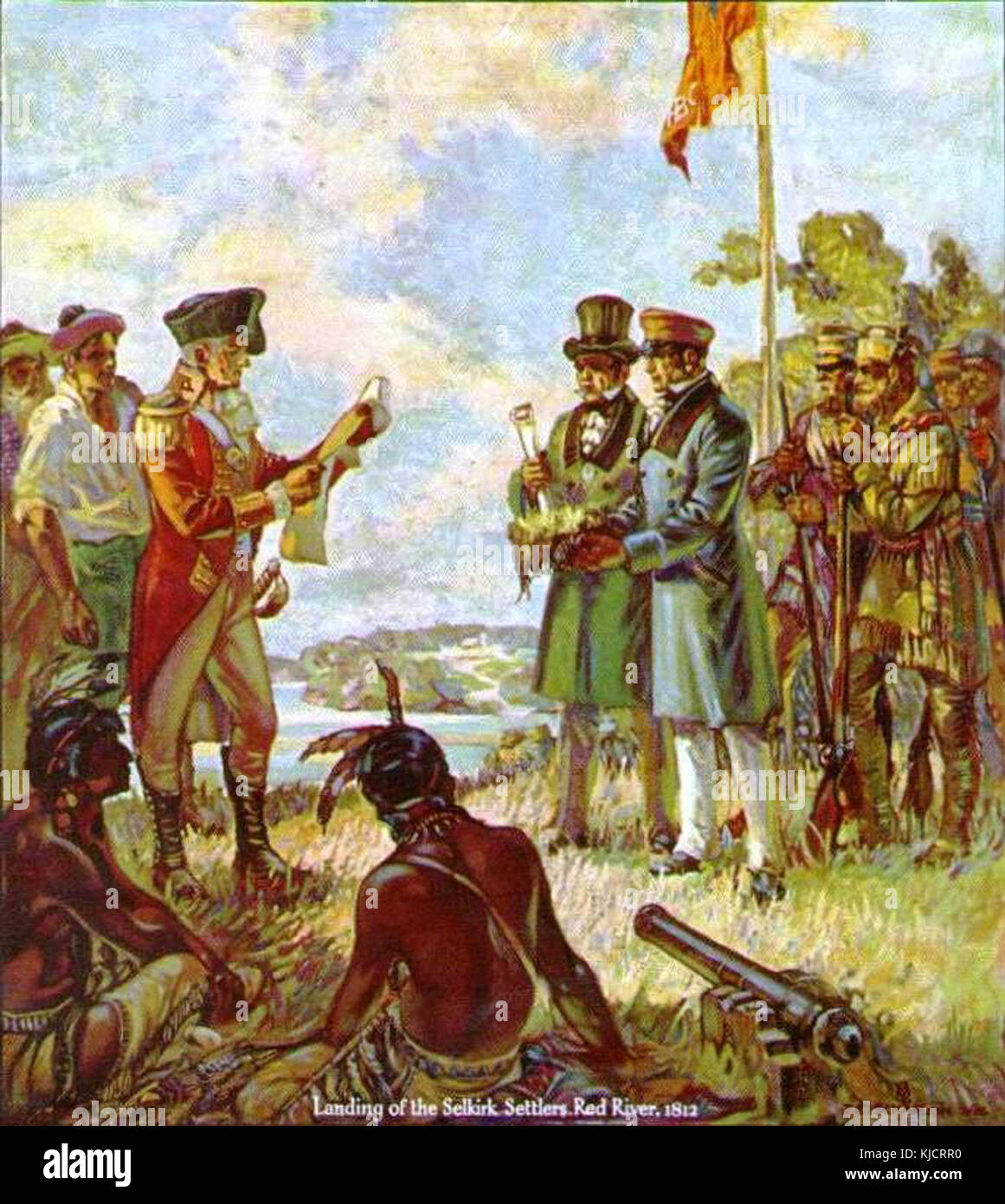 Landing of the Selkirk Settlers Red River 1812 Stock Photo - Alamy