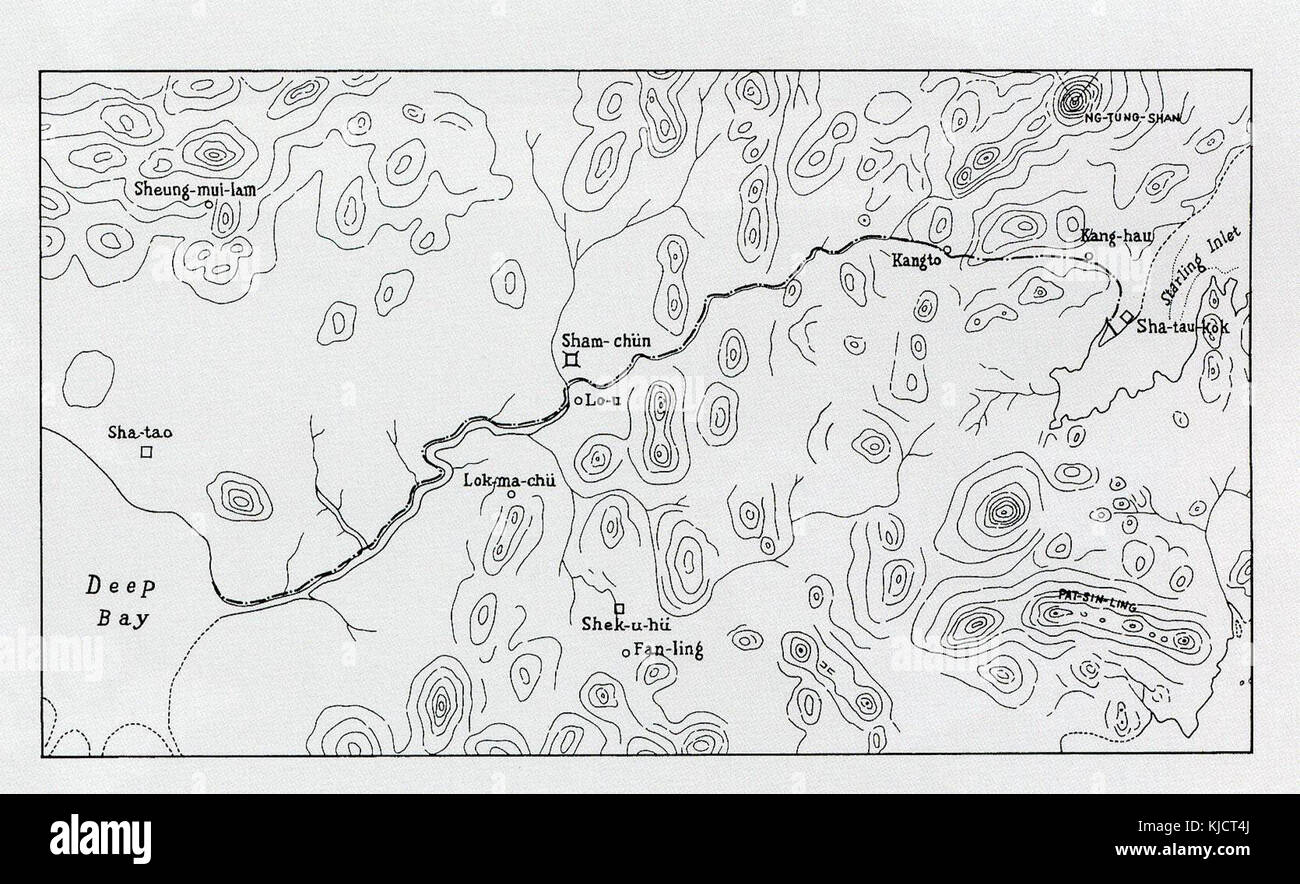 Map of The Convention for the Extension of Hong Kong Territory in 1898 ...