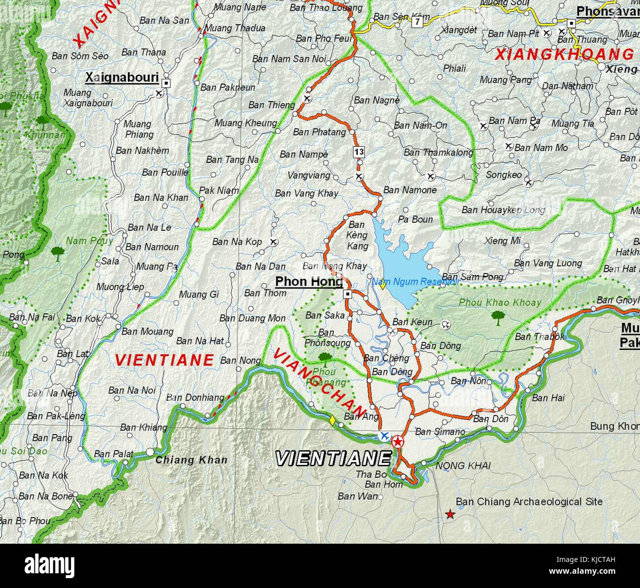 Map of Vientiane Province, Laos Stock Photo - Alamy