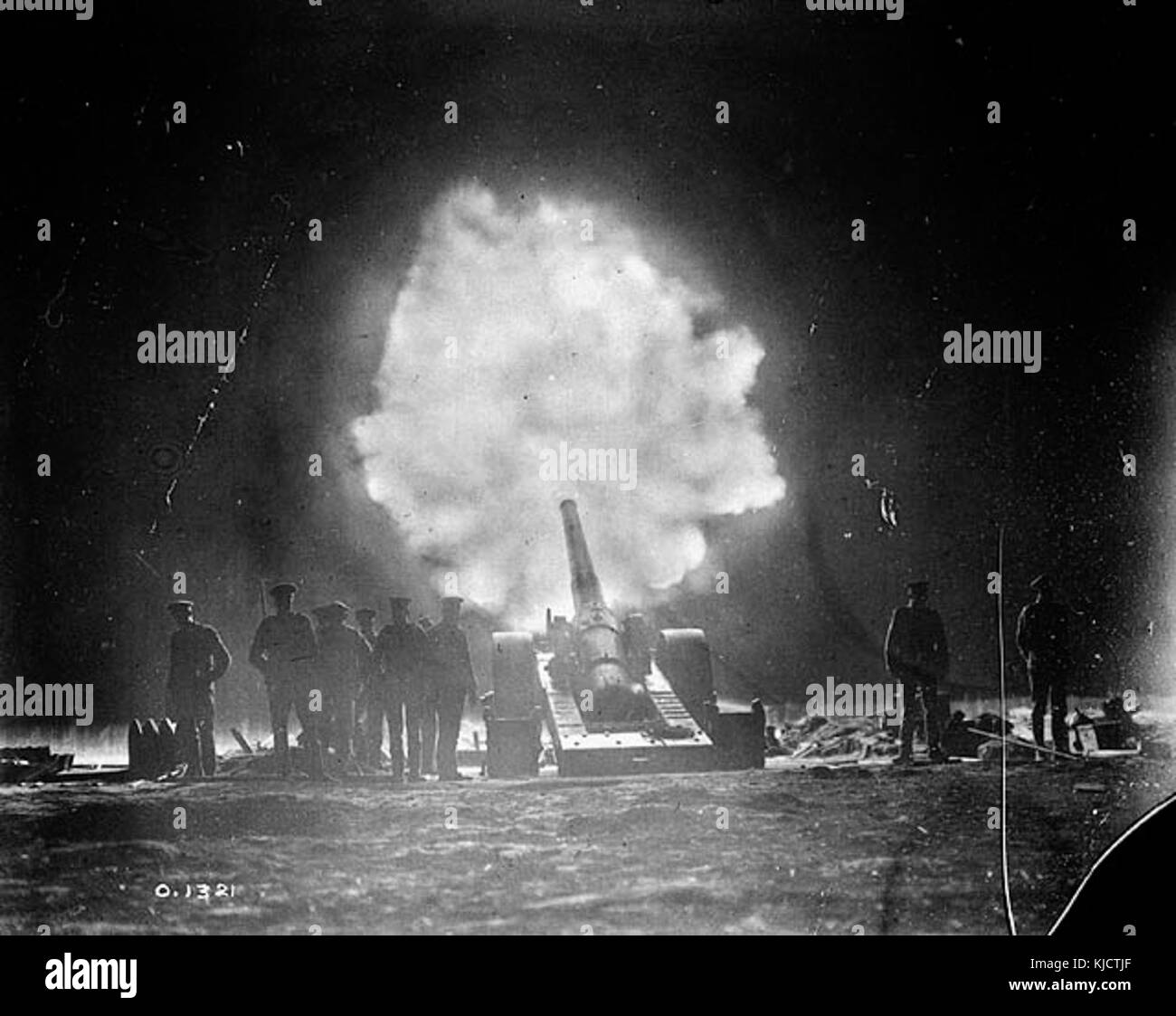 This image or event depicts a naval gun being fired over Vimy Ridge, a ...