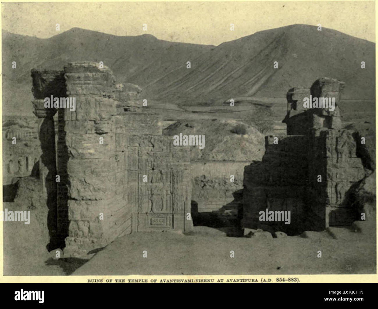 Old photograph of Avantipur Temple Stock Photo - Alamy