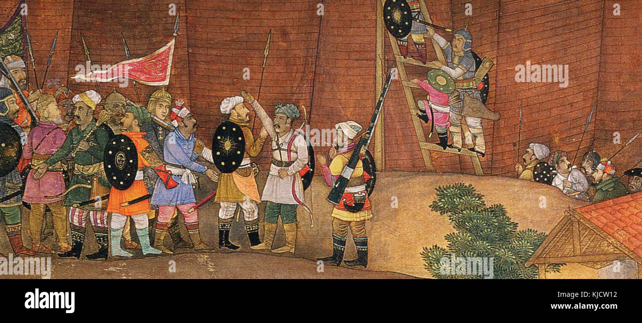 Padshahnama detail wall Stock Photo - Alamy