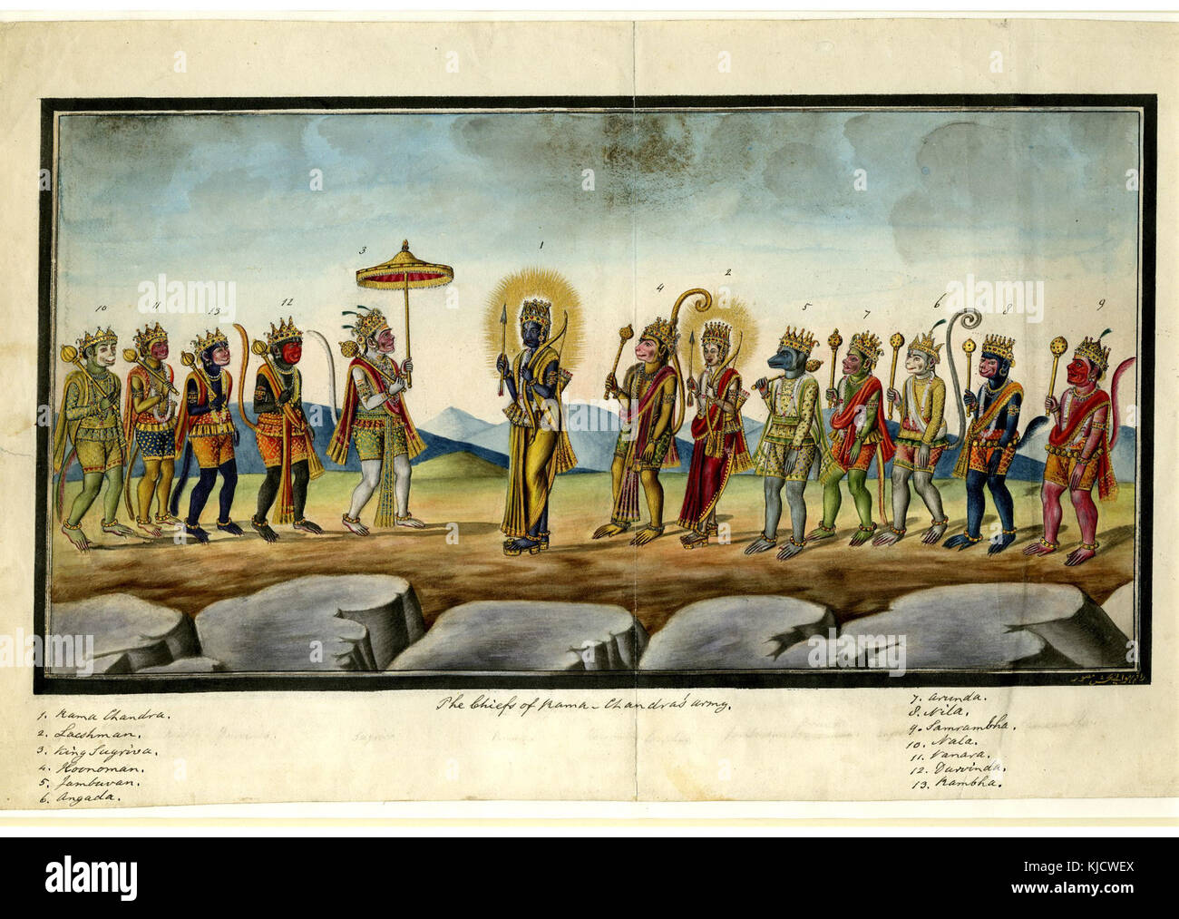 Rama with the chiefs of his army Stock Photo - Alamy