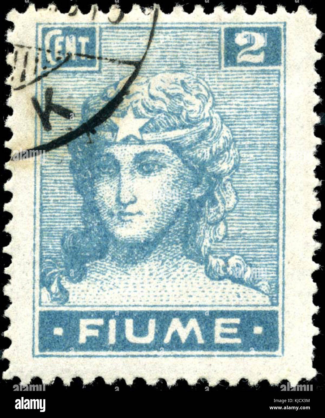 The 1919 Fiume 2c stamp depicts a historical moment in the region of ...