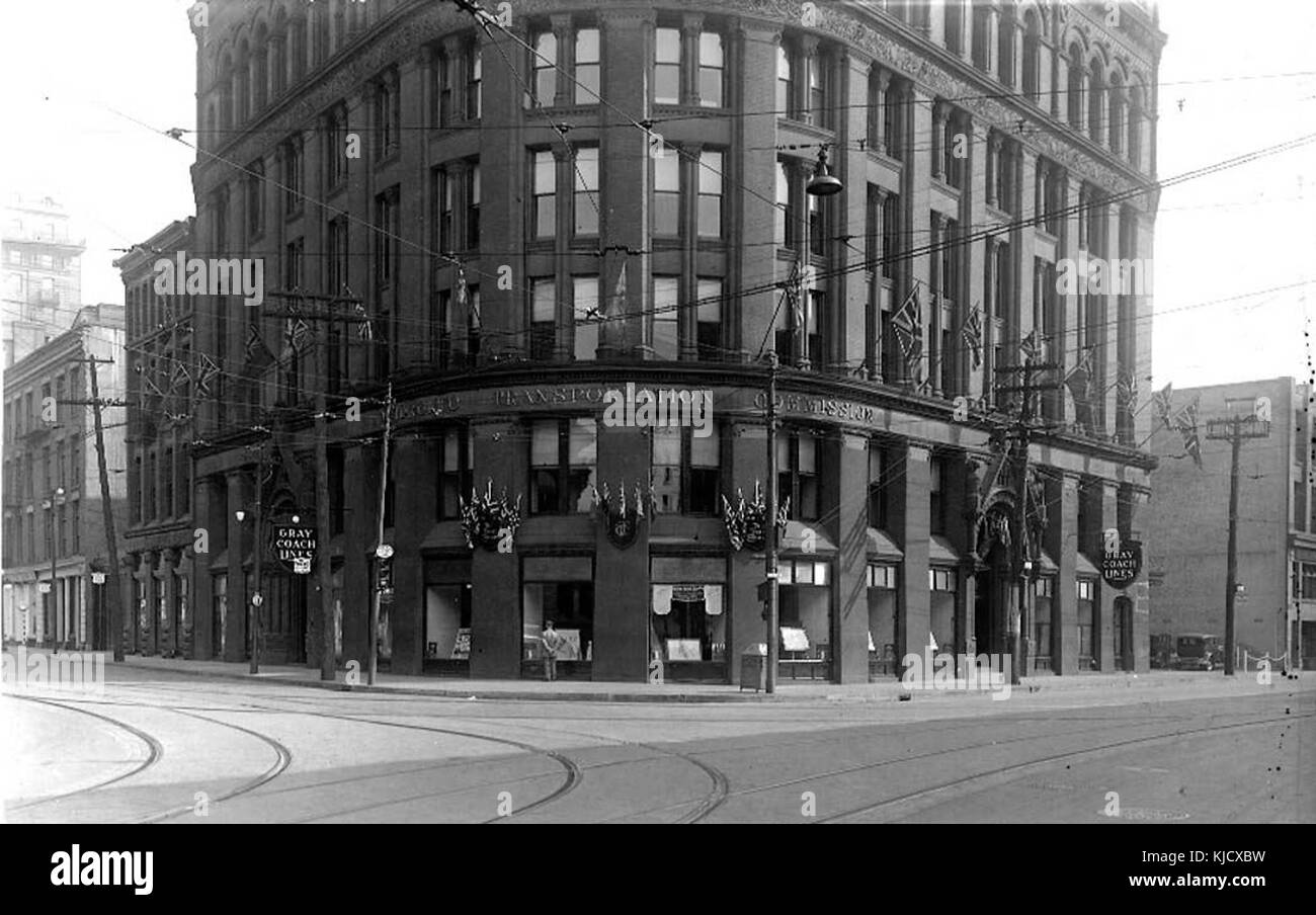 TTC headquarters decorated for Toronto's 1934 centennial Stock Photo ...