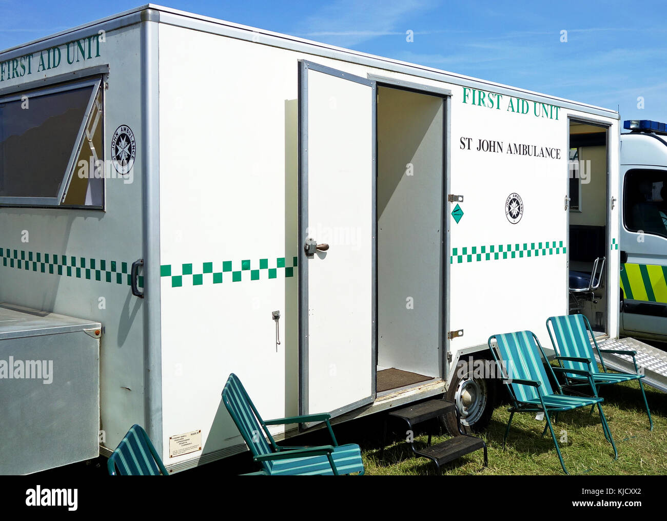 st.john ambulance first aid unit at an outdoors event Stock Photo - Alamy