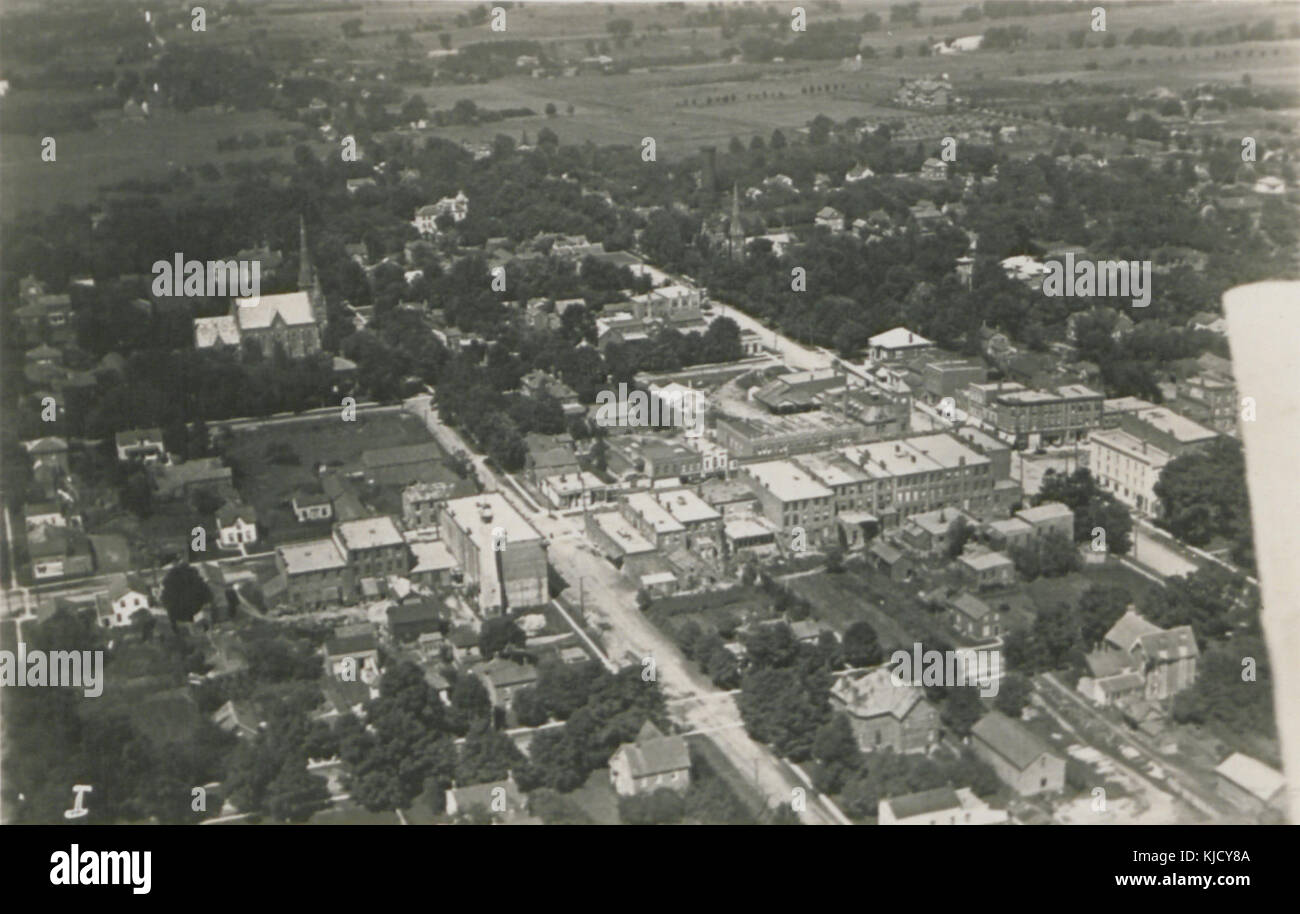 An aerial view of Whitby, Ontario, showcasing the town's layout ...