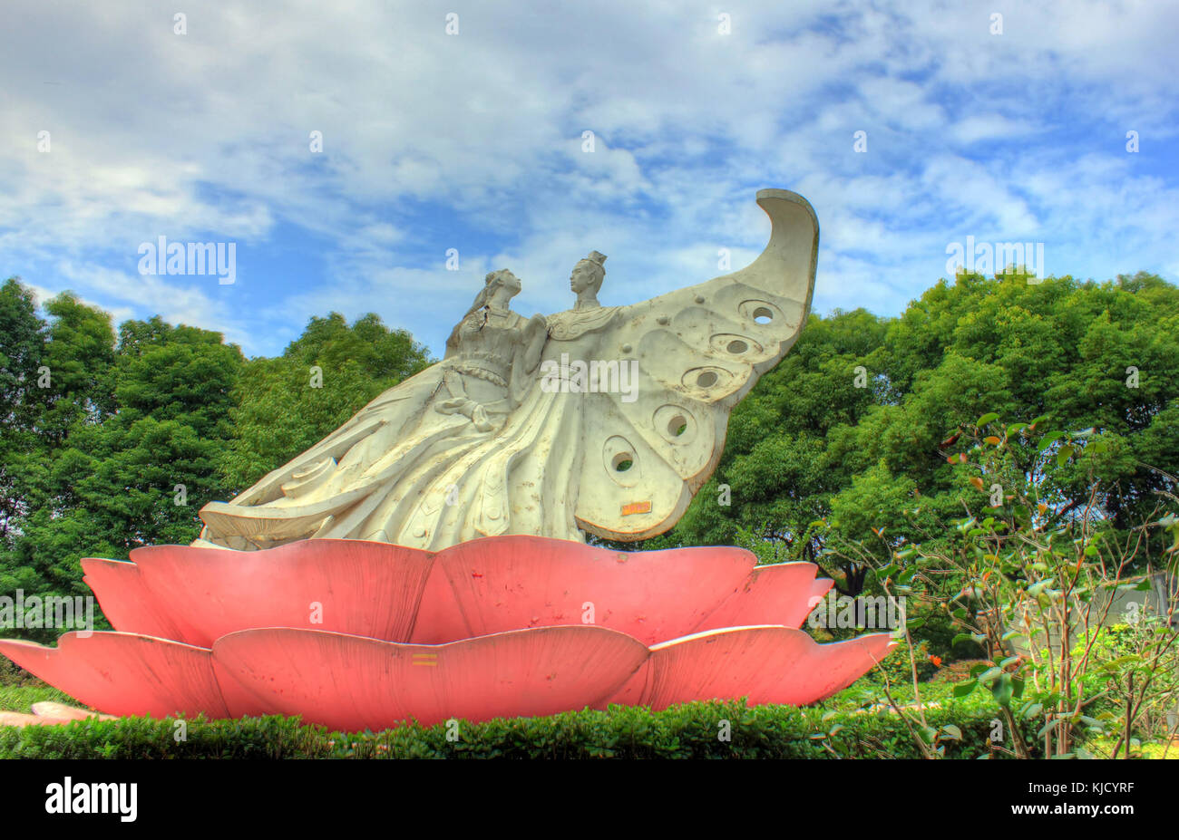 This statue, located in a garden in Nanjing, China, is part of the city ...
