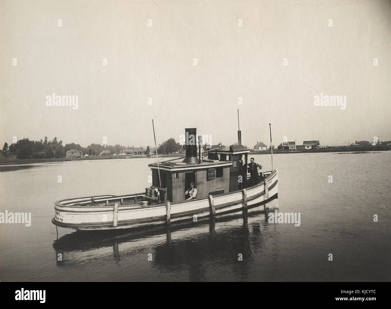 The National, a small steam tug in Toronto in the 1890s Stock Photo - Alamy