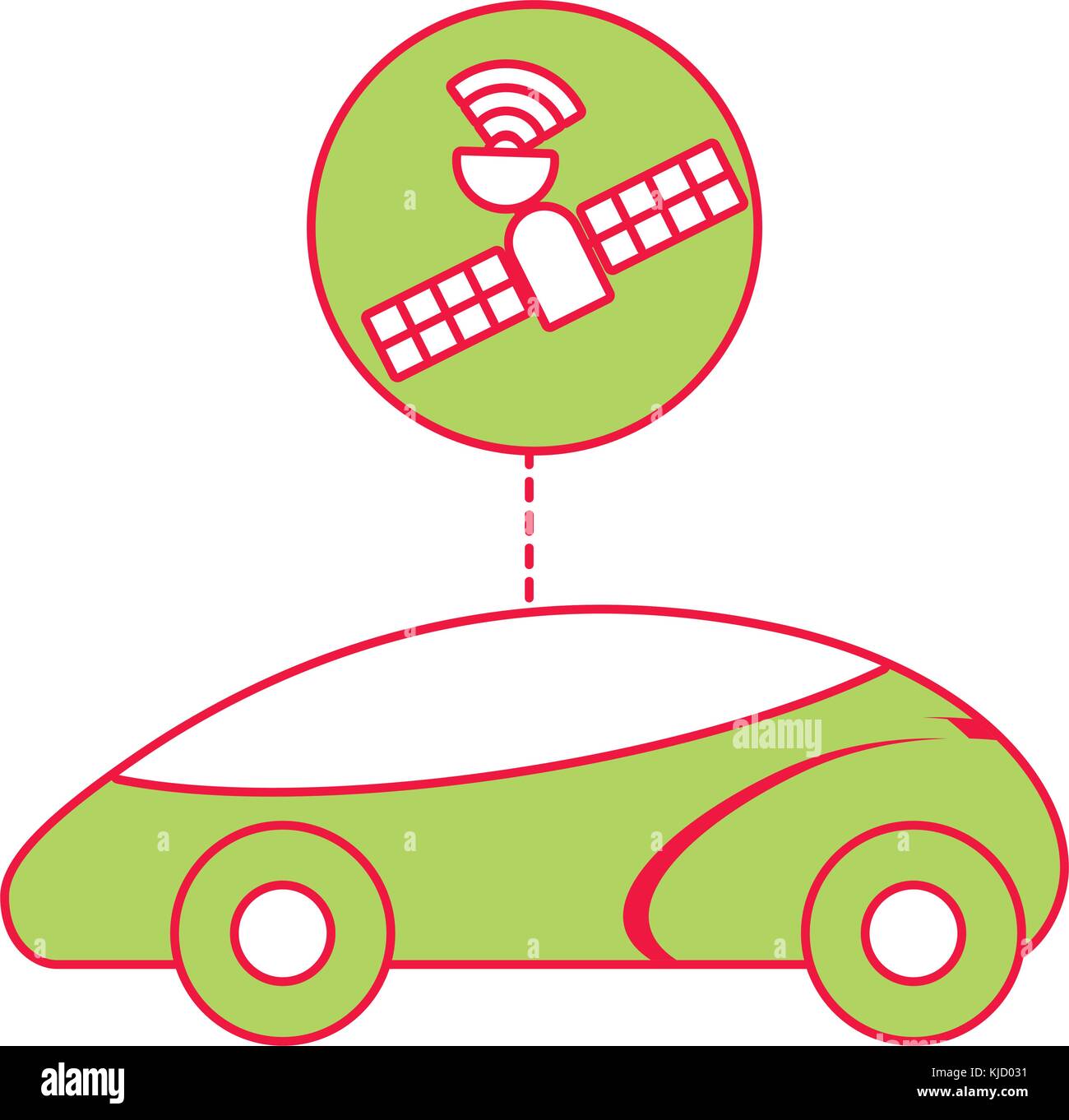 gps navigation car autonomous satellite connection Stock Vector Image ...