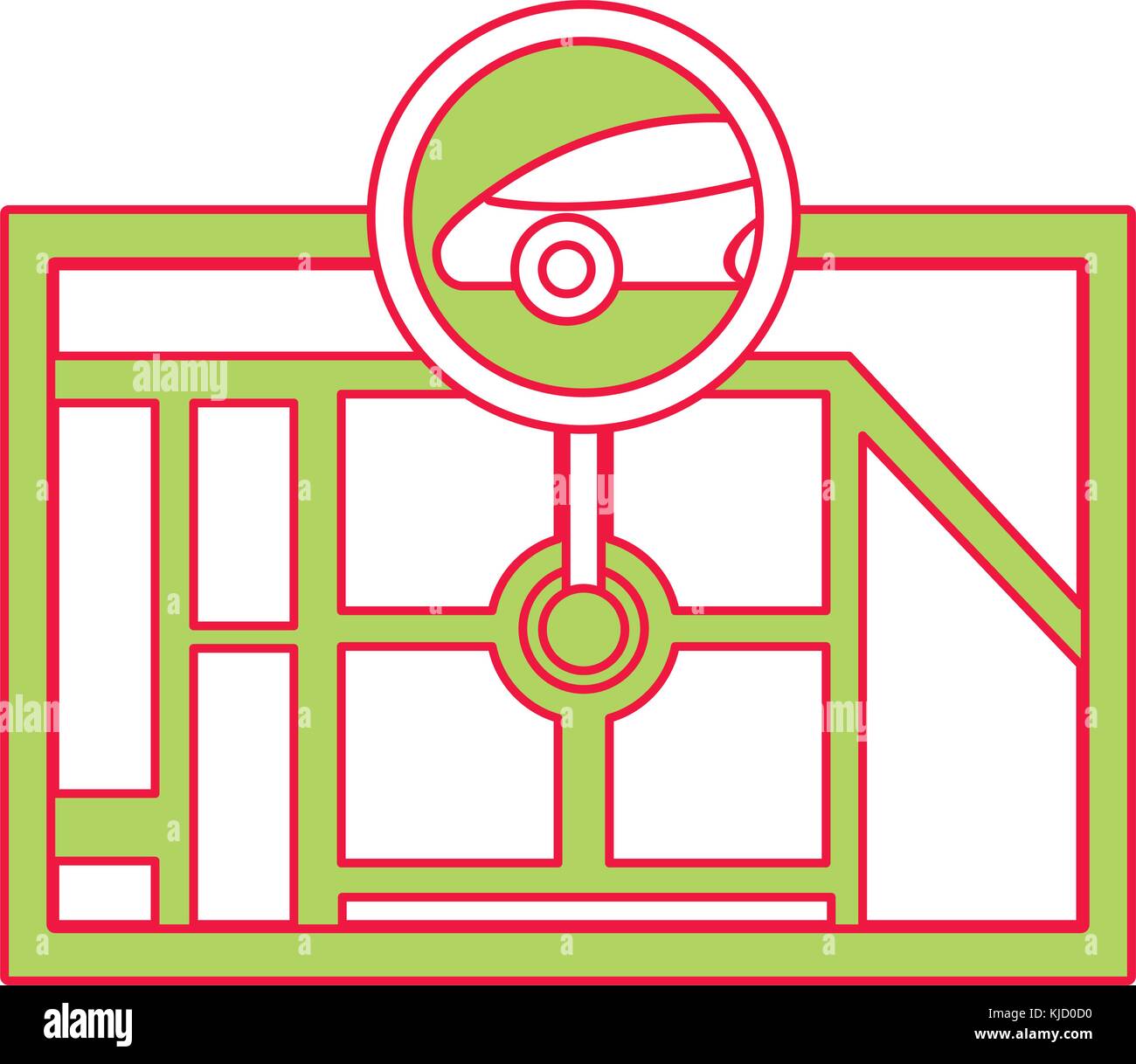 gps navigation map destination pointer car vehicle Stock Vector Image ...