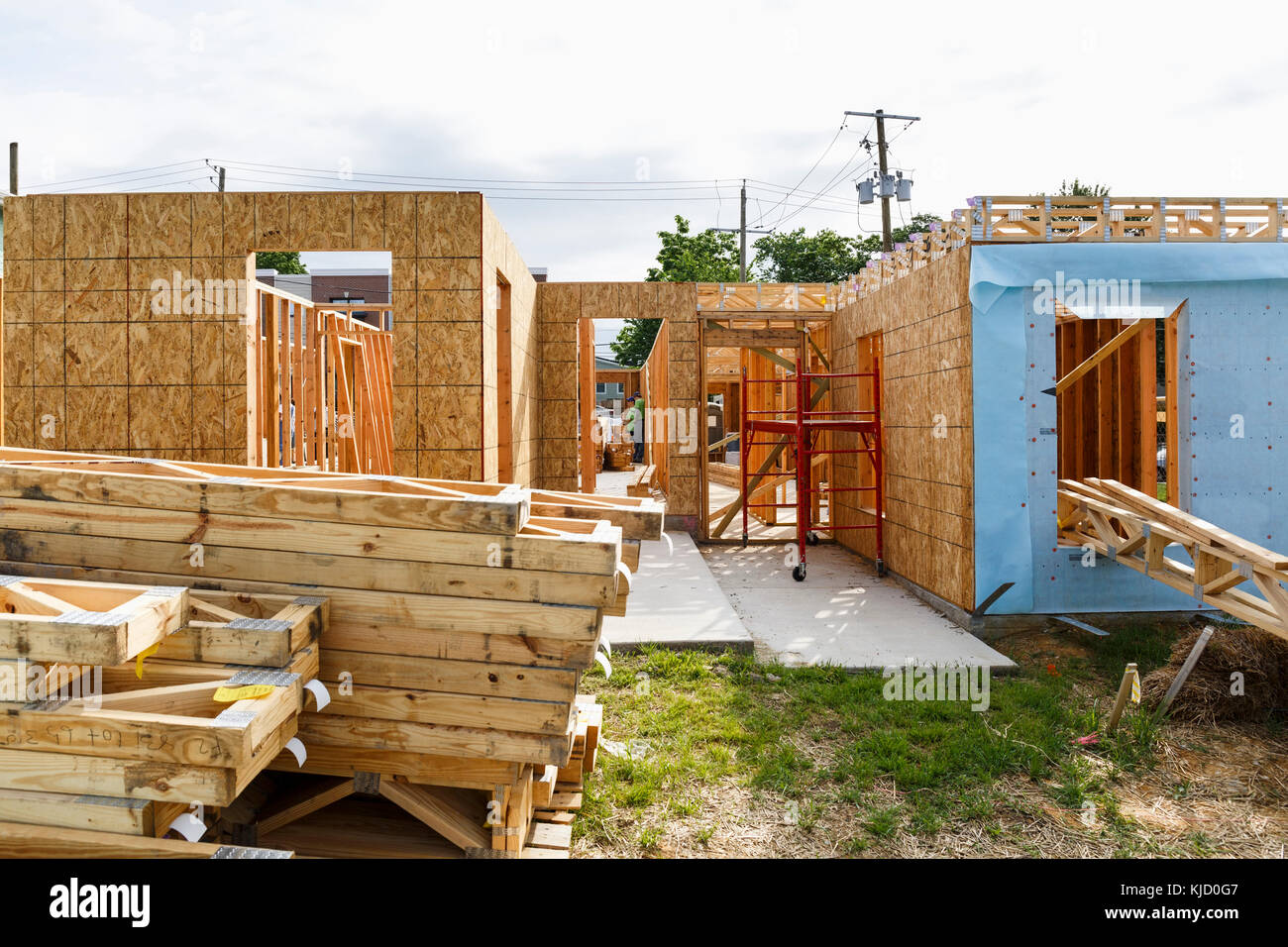 Construction site of house Stock Photo - Alamy
