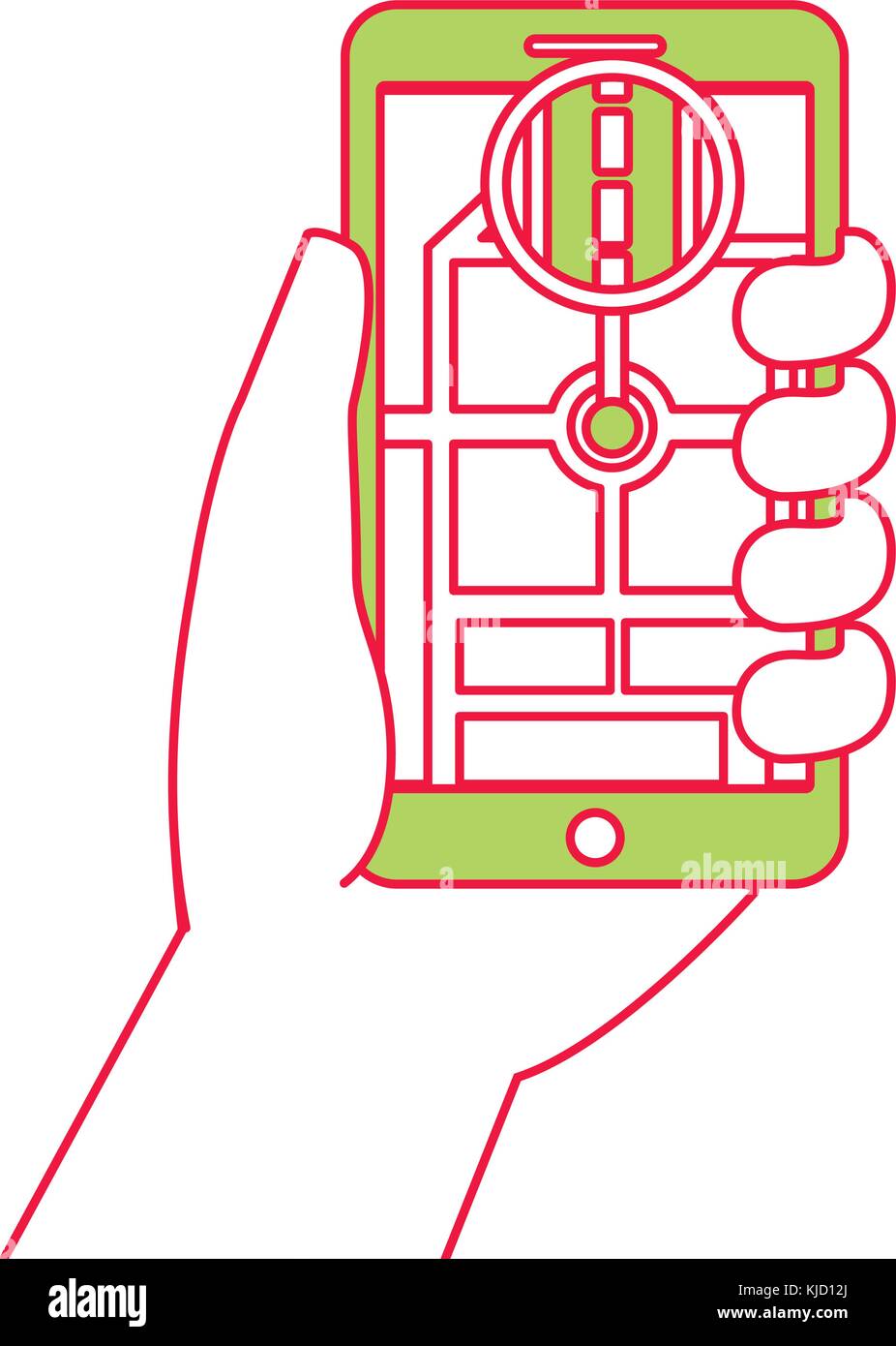 hand holding smartphone gps navigation street Stock Vector Image & Art ...