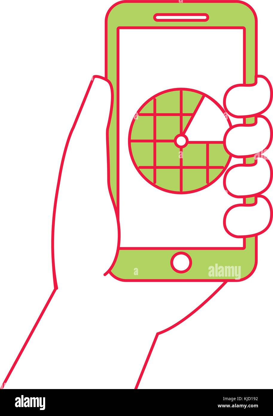 hand holding smartphone gps navigation screen Stock Vector Image & Art ...