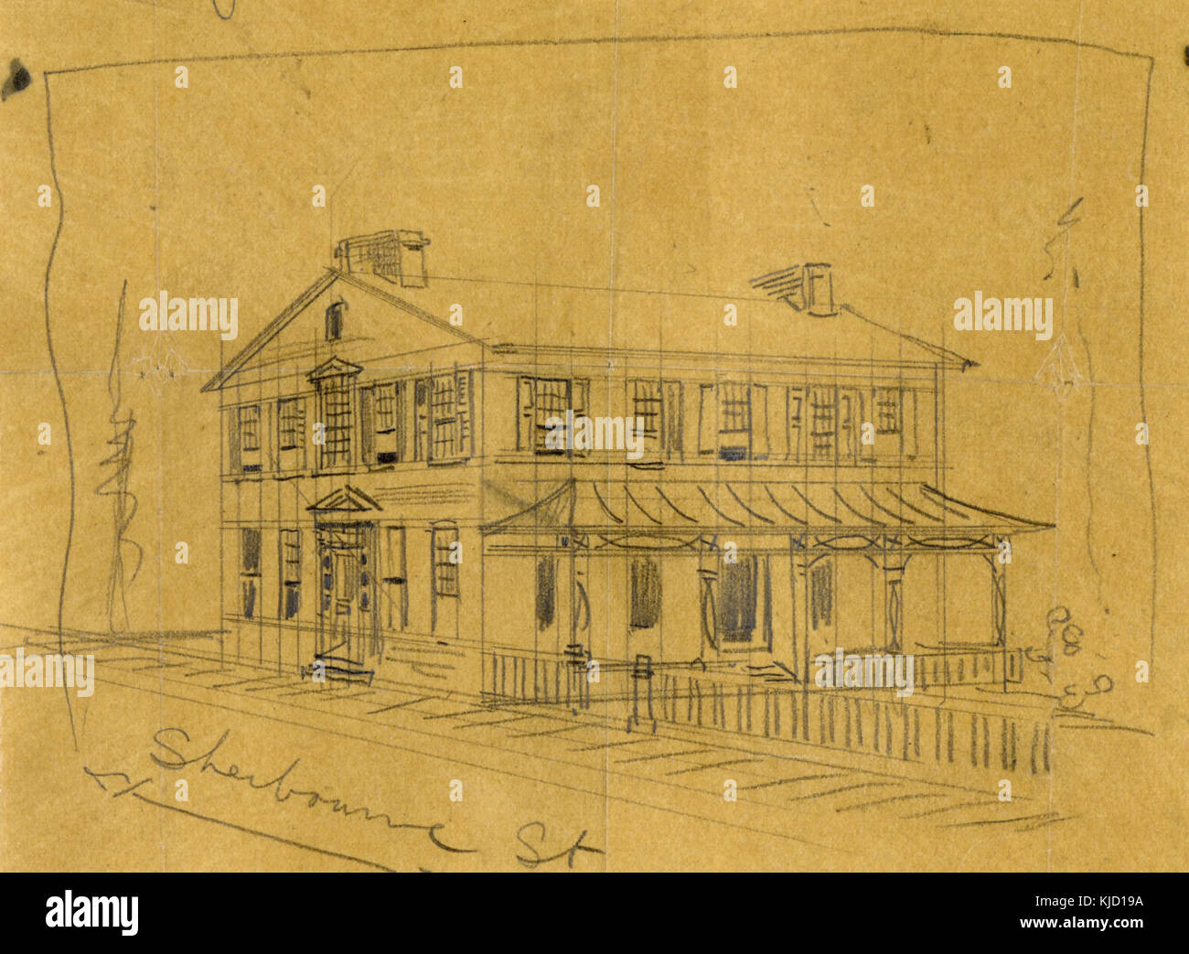 Drawing of the Customs House, SE corner of Sherbourne and Adelaide ...