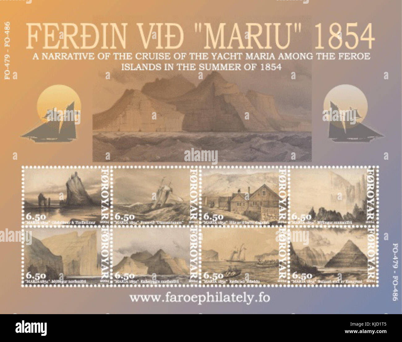 Faroe stamps 479 486 maria 1854 Stock Photo - Alamy