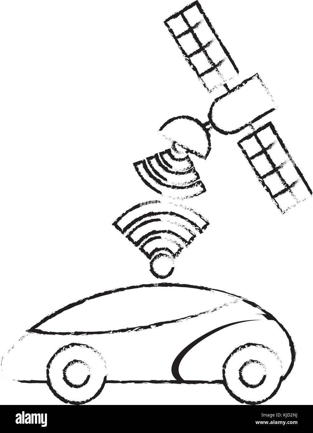 gps navigation satellite help car destination signal Stock Vector Image ...