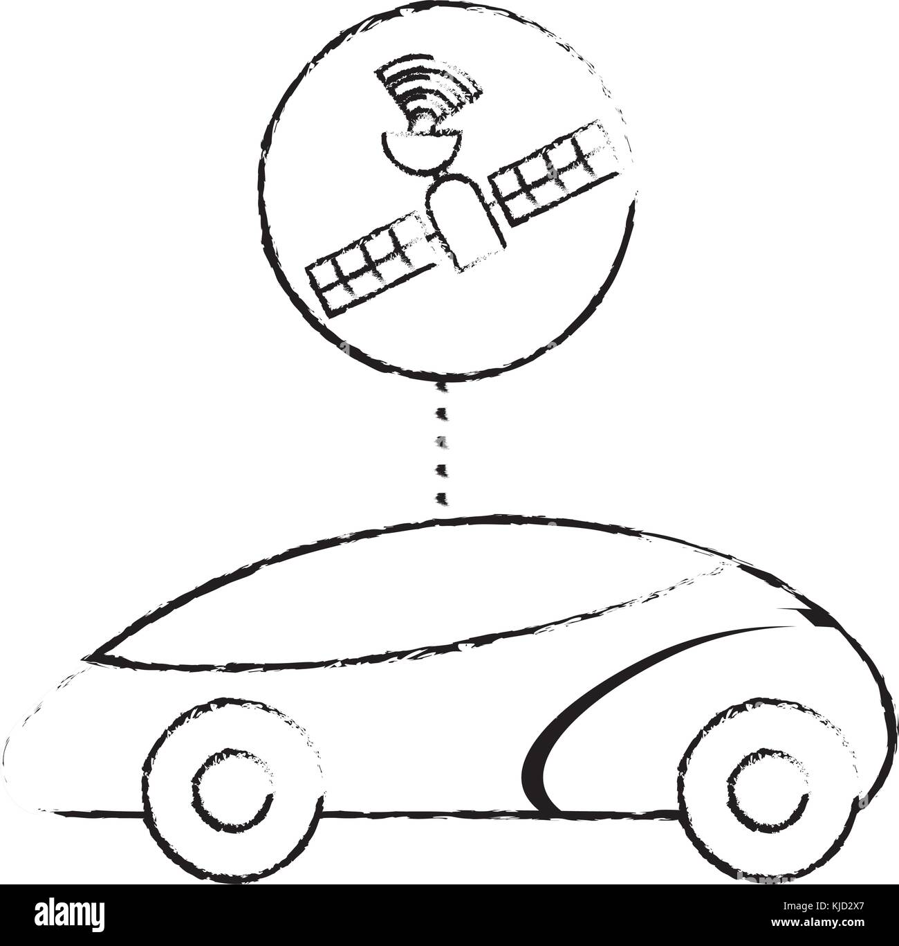 gps navigation car autonomous satellite connection Stock Vector Image ...