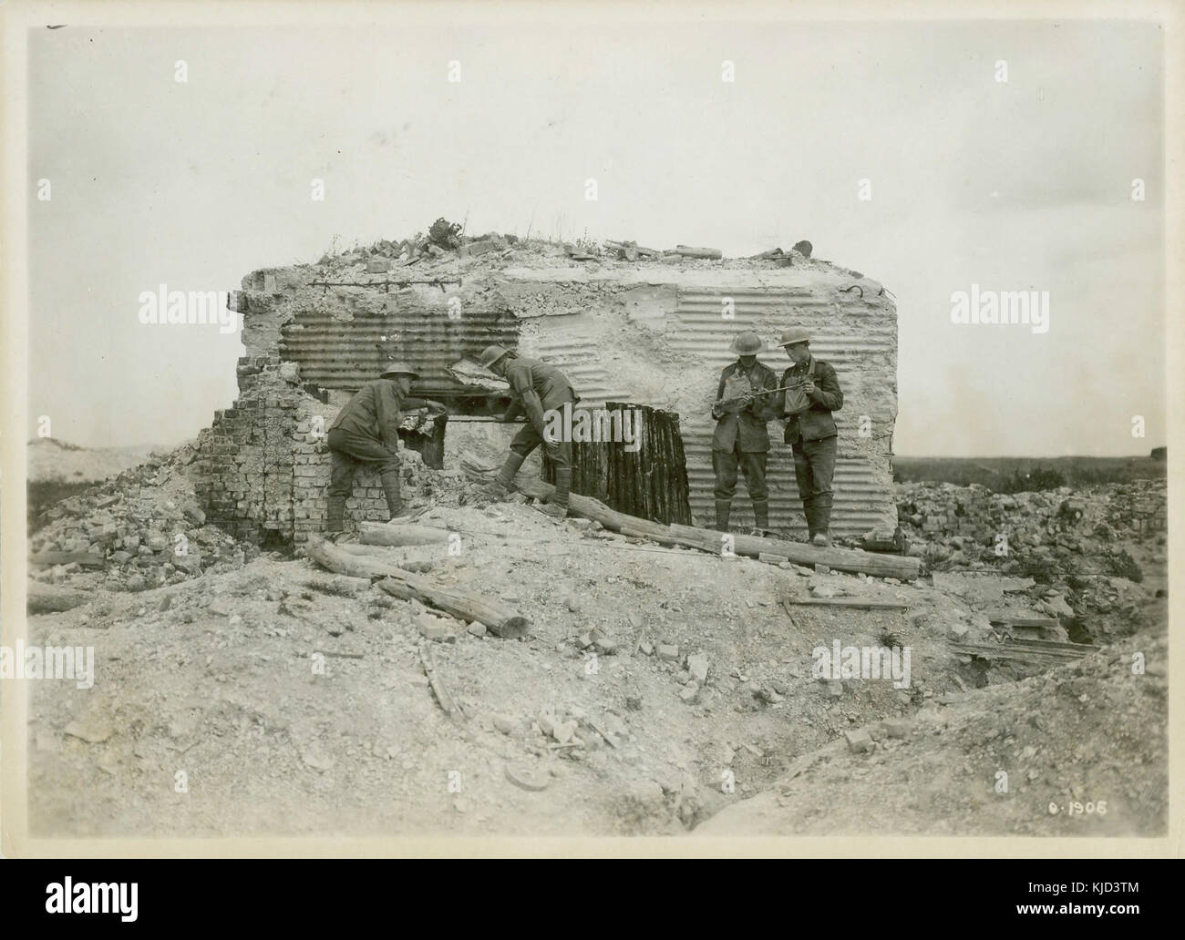 Hill 70 German concrete gun bunker Stock Photo - Alamy