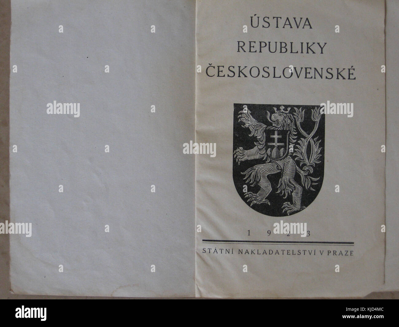 Ustava 1920 vydani 1923 titulni list Stock Photo - Alamy