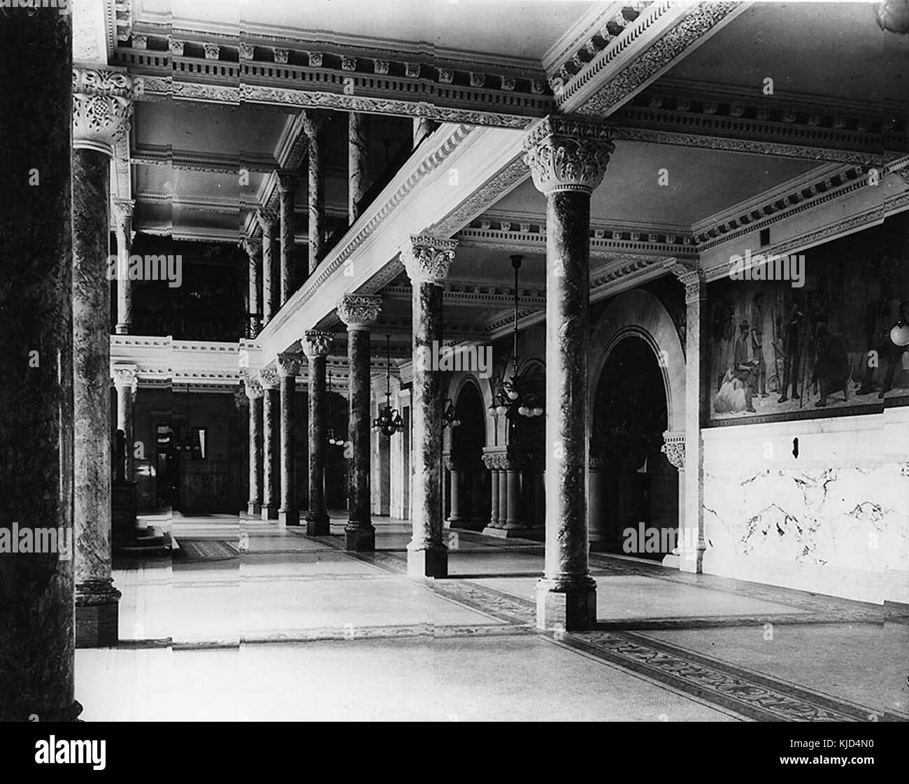 Interior architectural details lobby Black and White Stock Photos ...