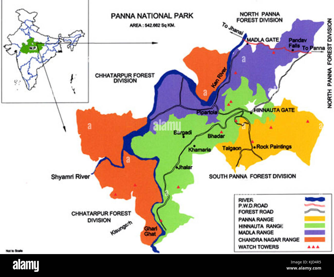 Panna National Park Map Stock Photo - Alamy