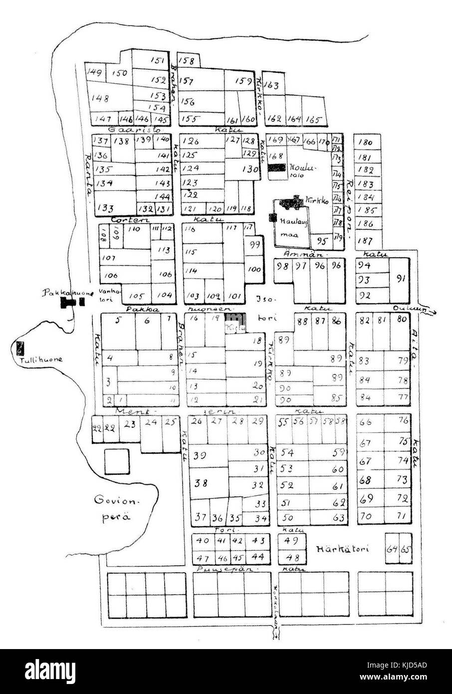 Raahe Map 1850 Stock Photo - Alamy