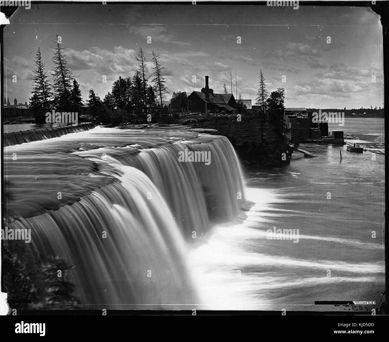 A photograph of Rideau Falls in Ottawa, Ontario, taken in 1869 ...