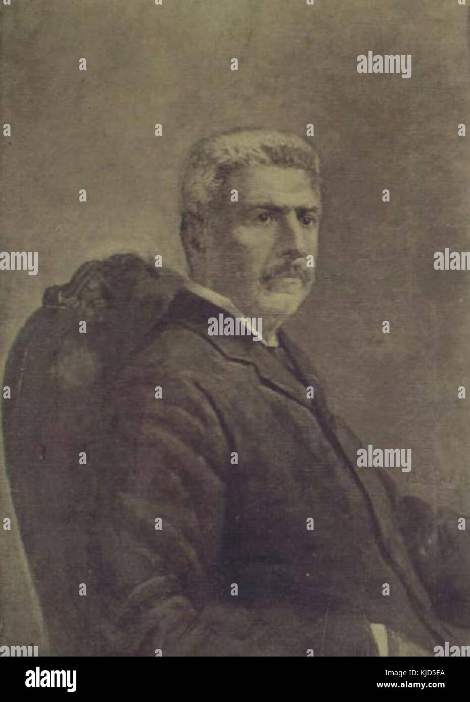 A portrait of Pedro Montt, the President of Chile from 1906 to 1910 ...