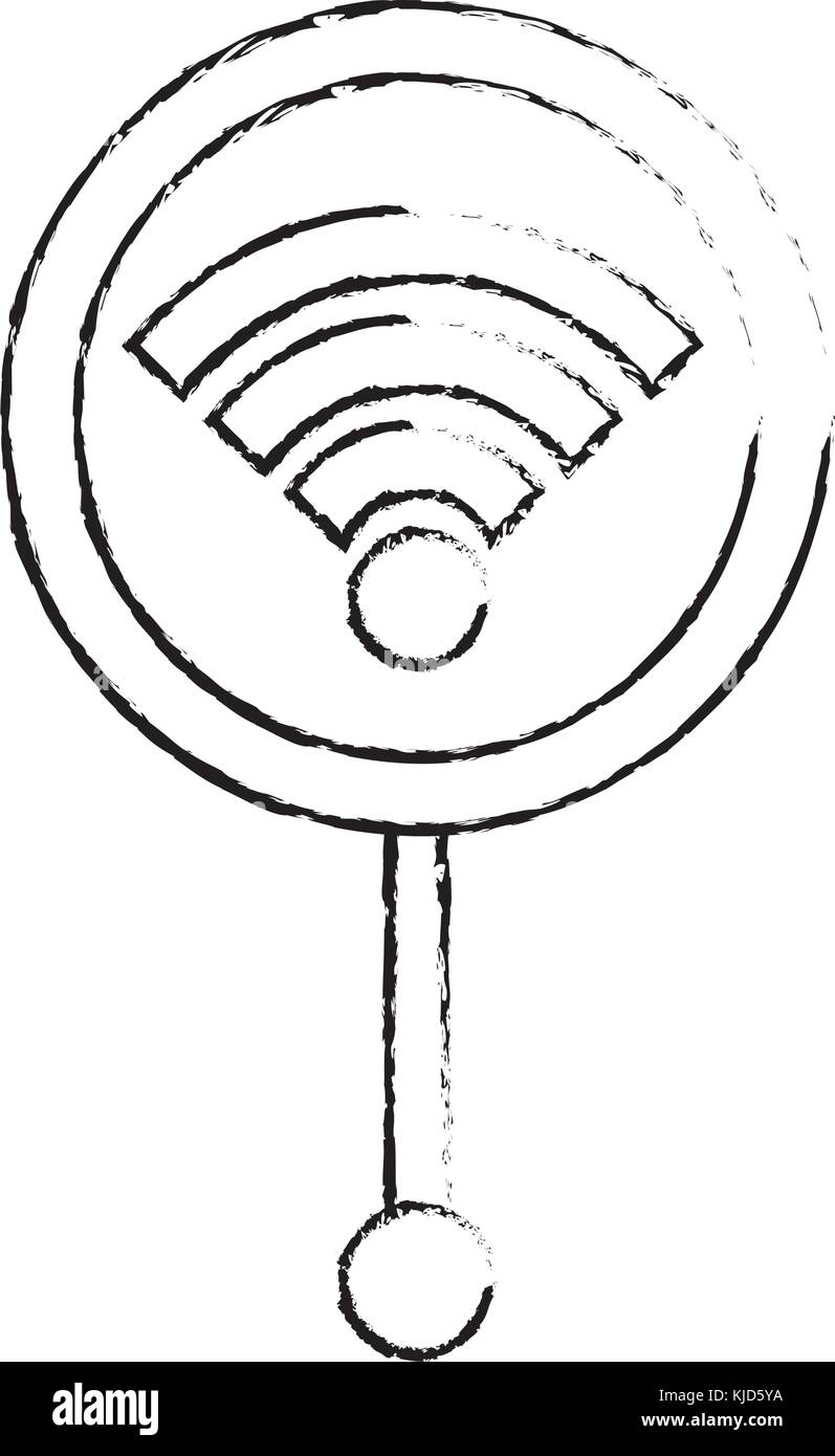 gps navigation pointer map wifi internet signal Stock Vector Image ...