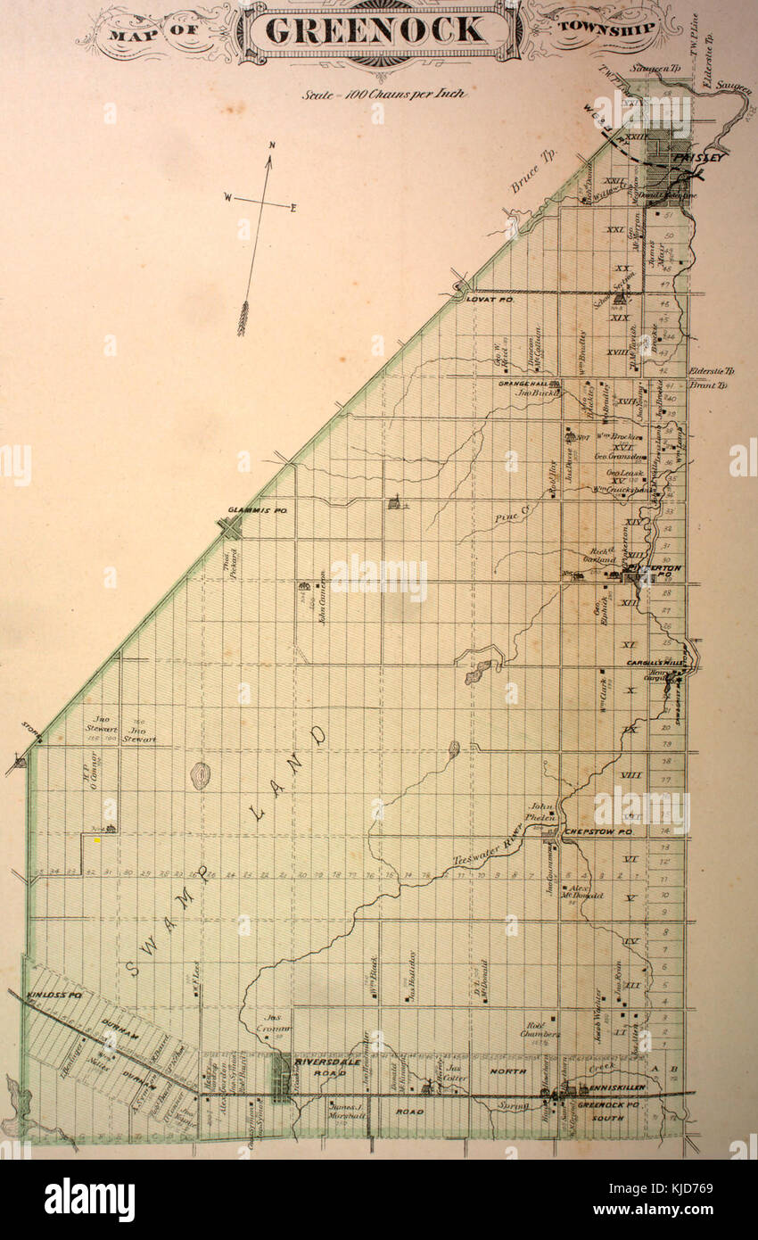 Township of Greenock, Bruce County, Ontario, 1880 Stock Photo - Alamy