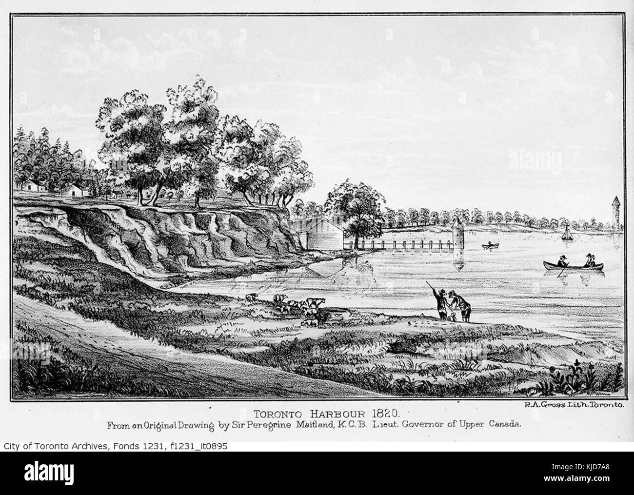 Toronto Harbour in 1820 by Maitland Stock Photo - Alamy