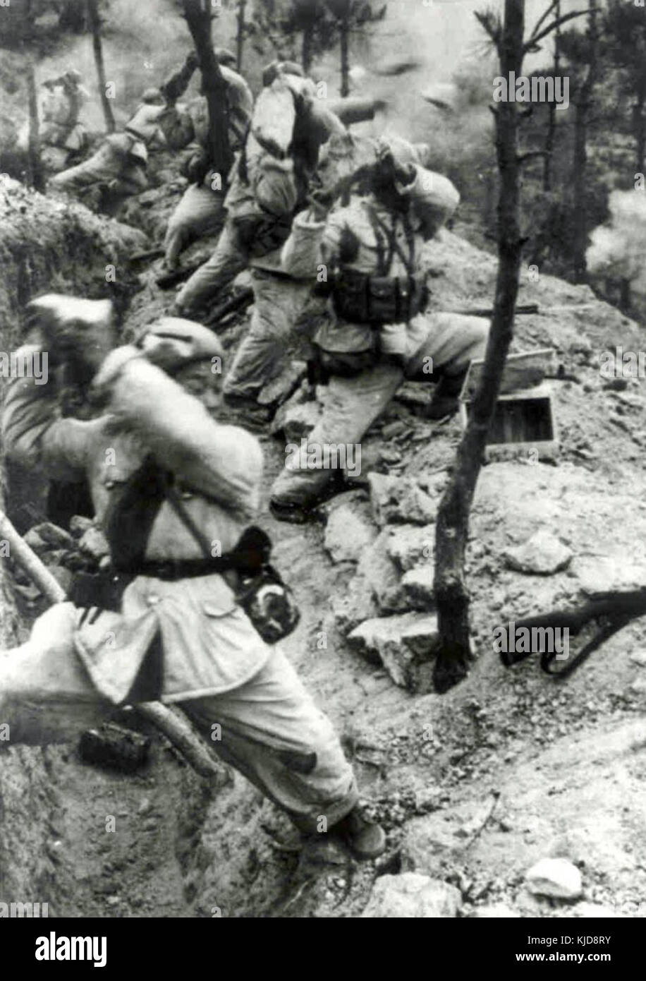 Battle of Triangle Hill Grenade Throwers Stock Photo - Alamy