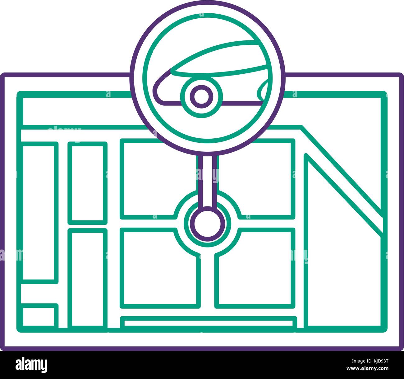 gps navigation map destination pointer car vehicle Stock Vector Image ...