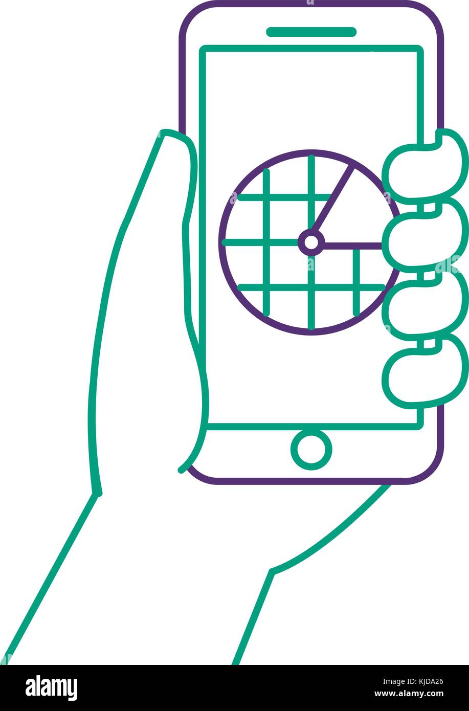 hand holding smartphone gps navigation screen Stock Vector Image & Art ...