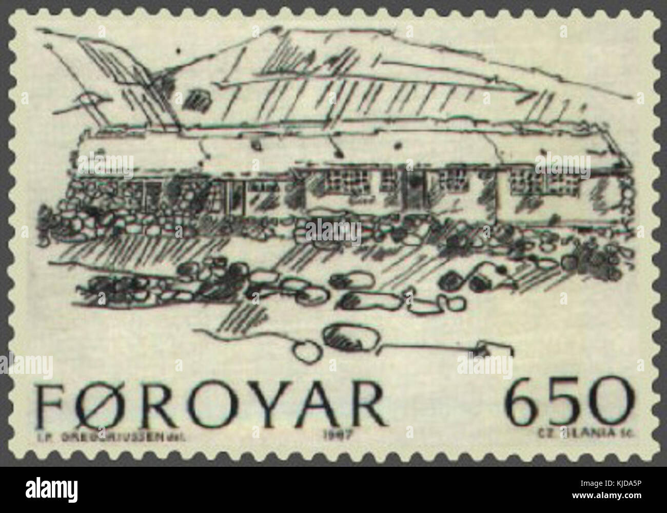 Faroe stamp 142 frammi vid gjonna Stock Photo - Alamy