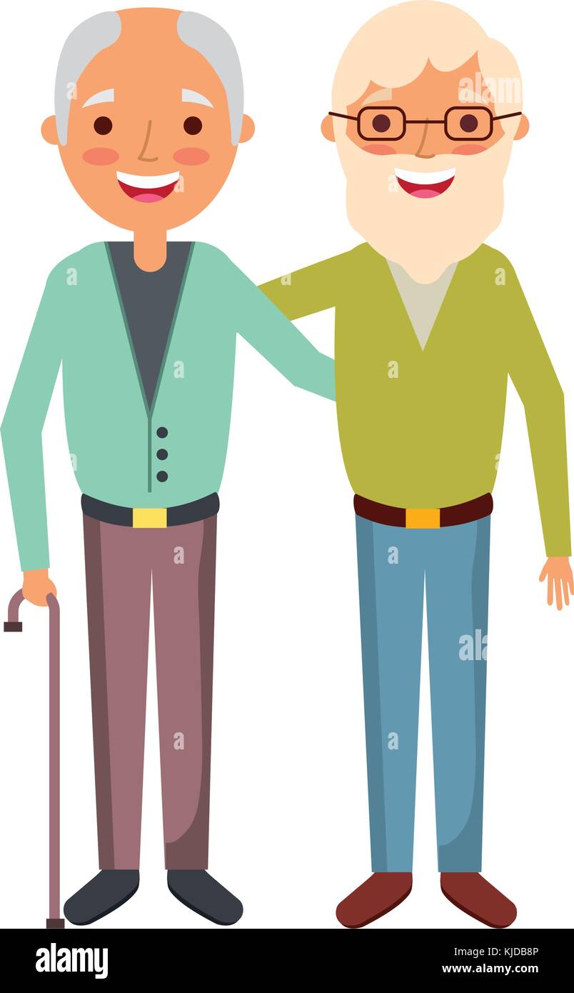 Happy two mature people Stock Vector Images - Alamy