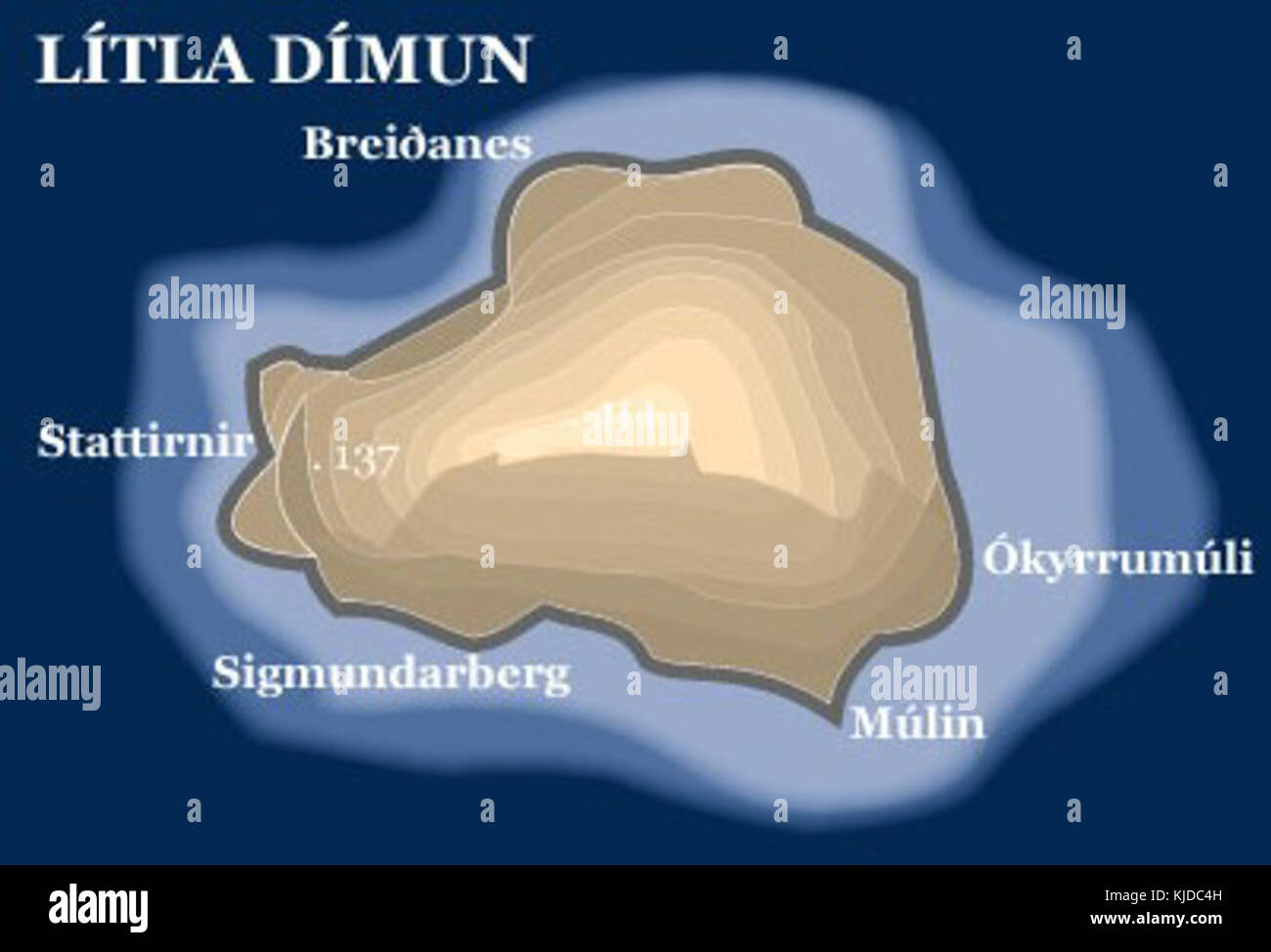 Litla dimun map Stock Photo - Alamy