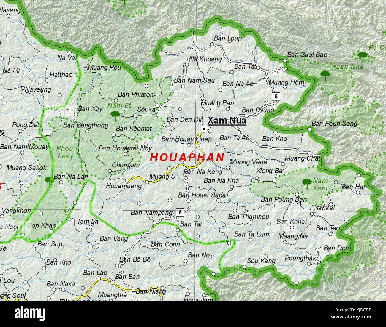 Map of Houaphan Province, Laos Stock Photo - Alamy