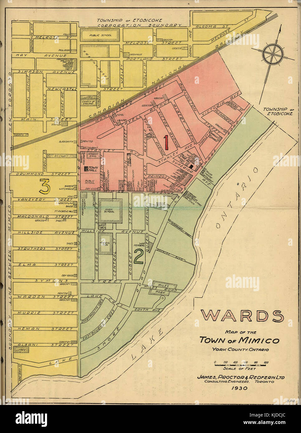 Mimico Map 1930 Stock Photo - Alamy