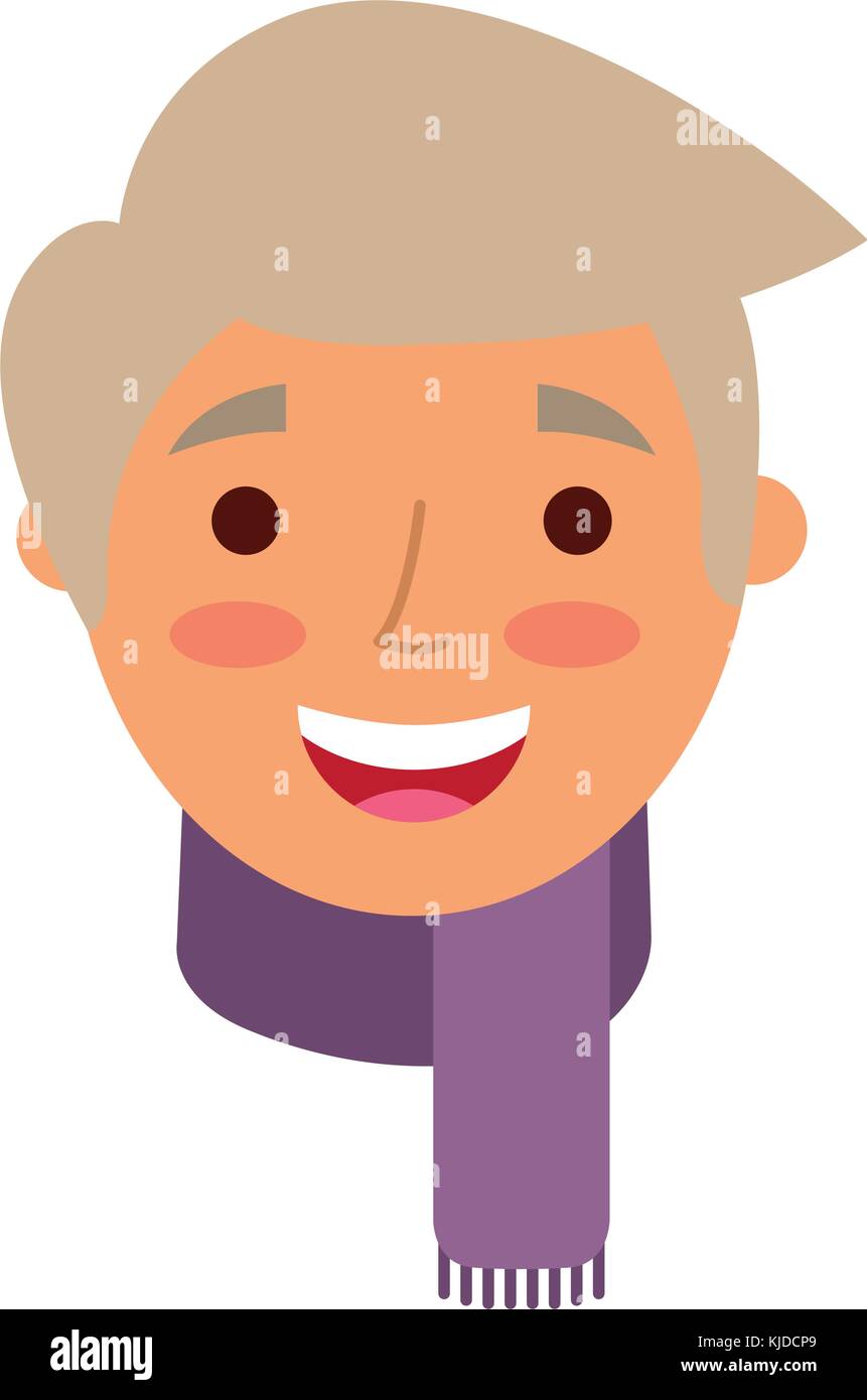 the face old man profile avatar of the grandfather Stock Vector Image ...